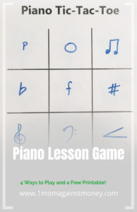 Piano Tic-Tac-Toe Game