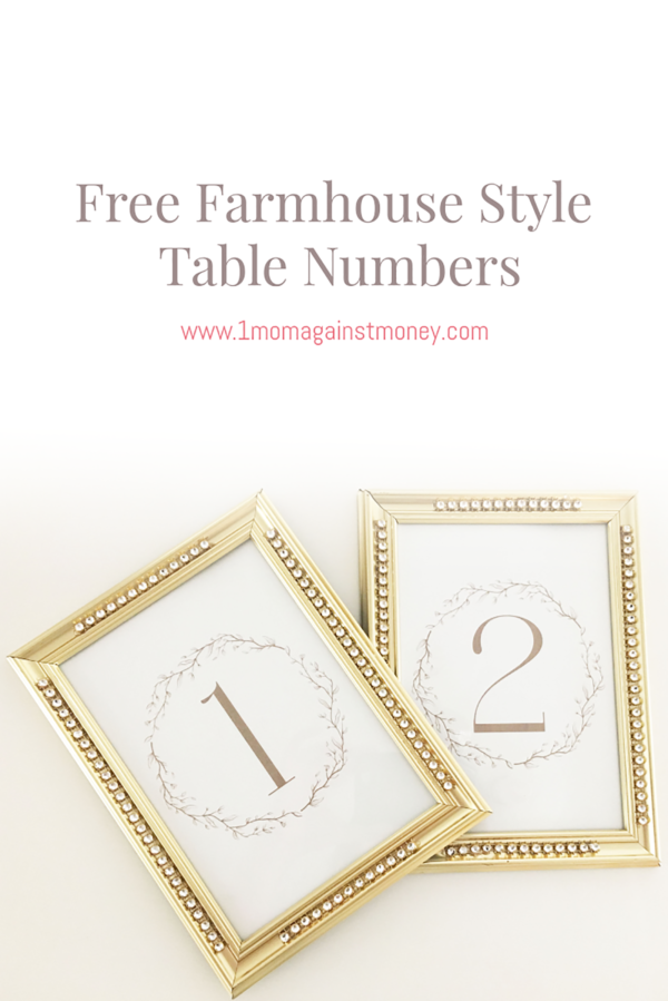 Free Farmhouse Style Table Numbers