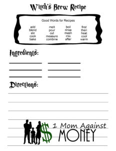 Witches Brew: Halloween Recipe Writing Activity