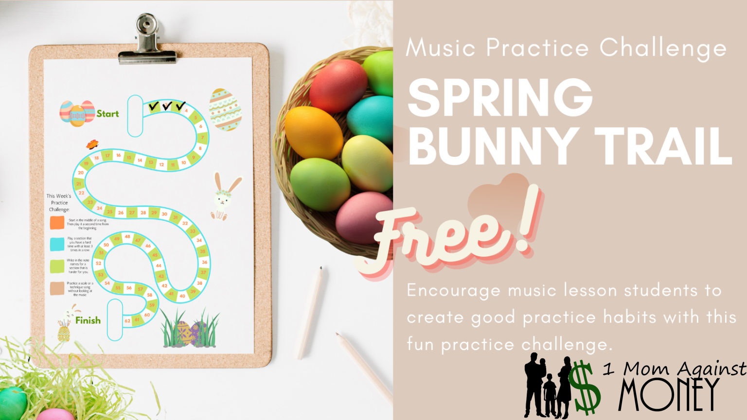 Spring Themed Music Piano Lesson Practice Challenge